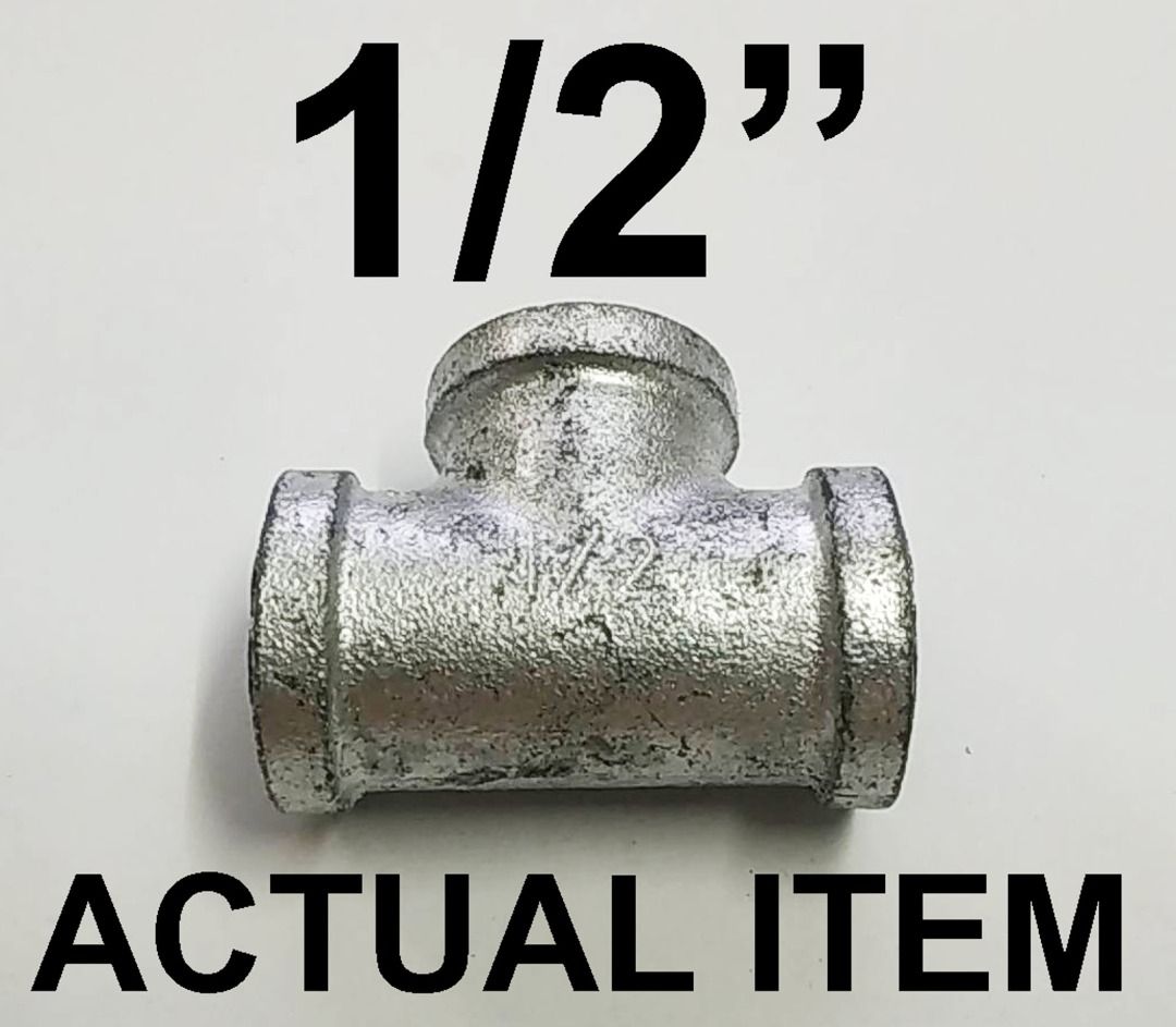 CHINA GI TEE 1/2" THREADED SCREW TYPE GALVANIZED IRON, Furniture & Home ...