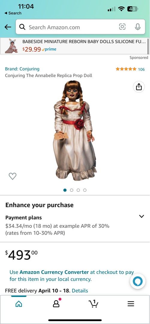 Conjuring the Annabelle Replica Prop Doll, Hobbies & Toys, Toys & Games ...