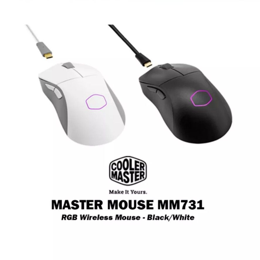 Cooler Master MasterMouse MM731 RGB Wireless Mouse - Black/White ...