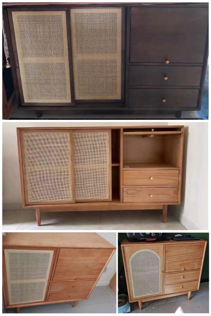 Customise Sideboard Pantry Cabinet Counter Rattan Buffet Table Side ...