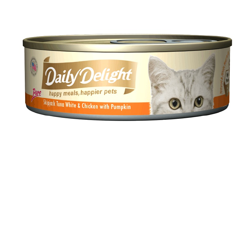 Daily Delight Pure Skipjack Tuna White & Chicken w/Pumpkin 80g, Pet ...