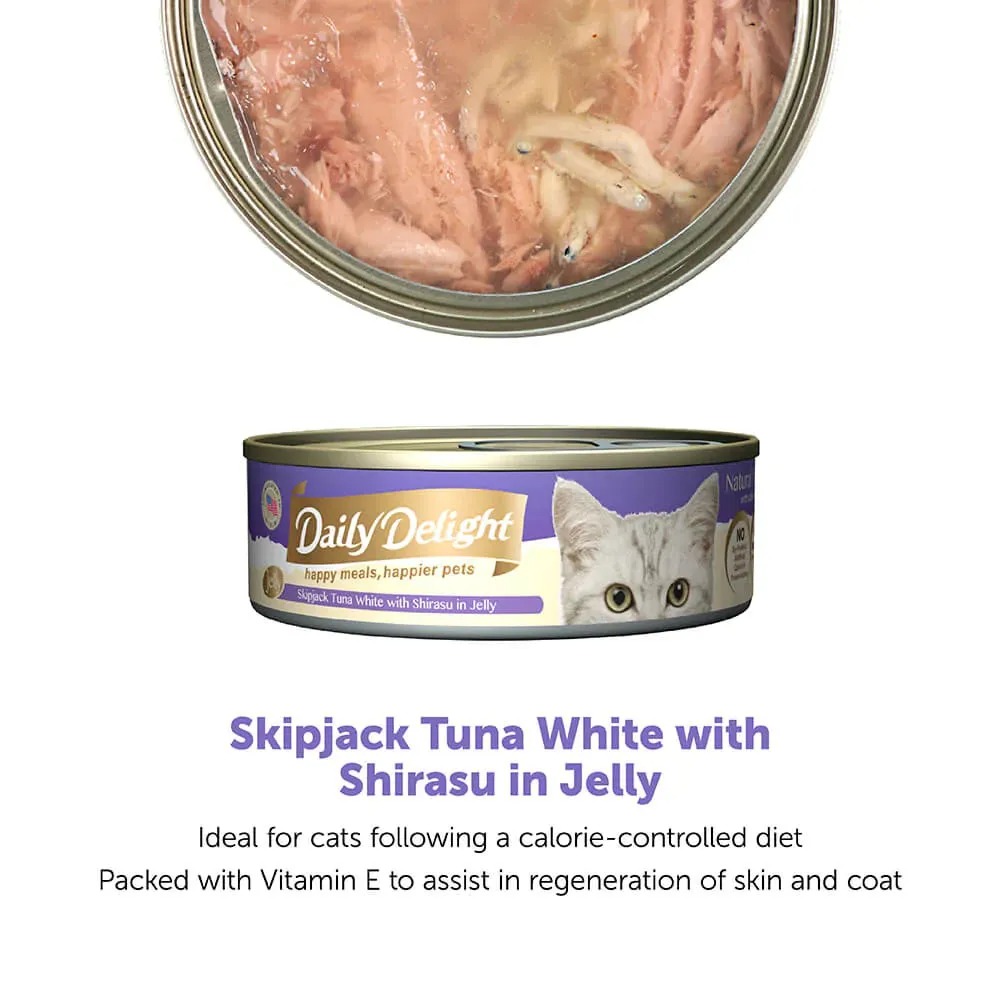 Daily Delight Skipjack Tuna White with Shirasu in Jelly 80g - [DD55 ...
