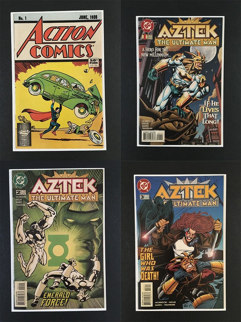 DC comics: Action Comics, Aztek: The Ultimate Man, Batman, Manbat ...