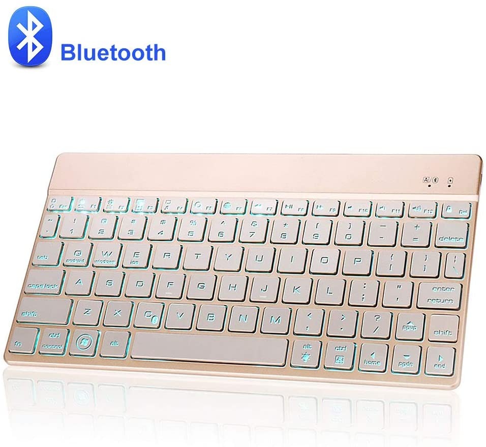 Dingrich Wireless Bluetooth Keyboard,Universal Ultra Slim Aluminum ...