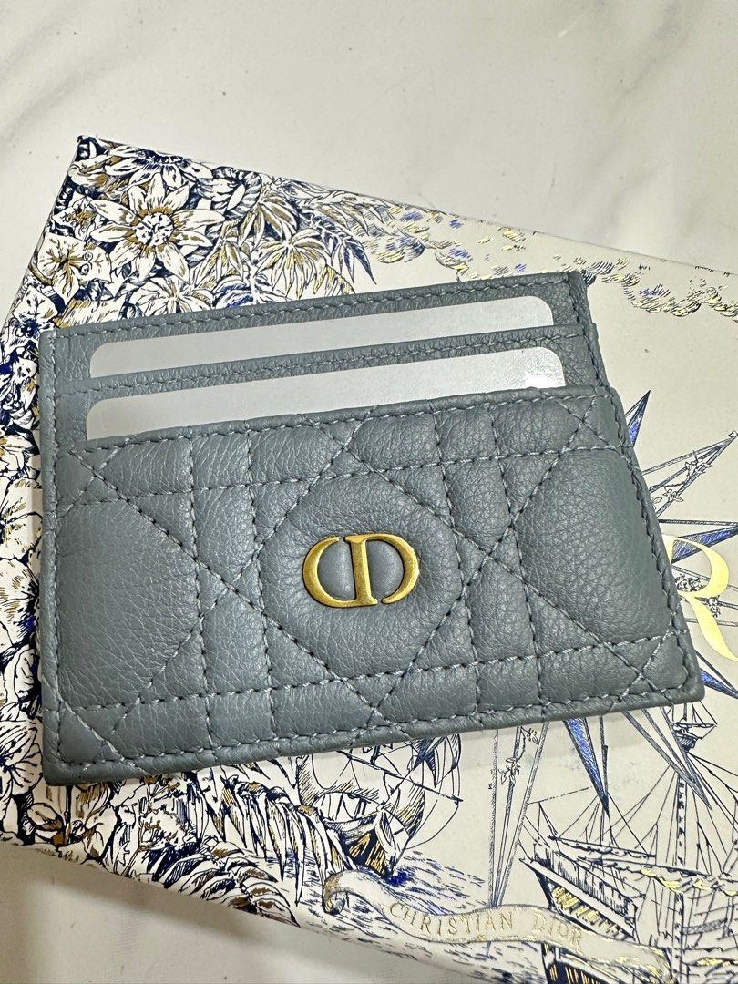 Dior Caro Card Holder (cloud blue), Women's Fashion, Bags & Wallets ...