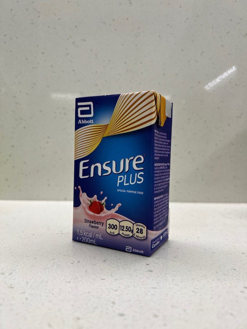 Ensure Plus strawberry carton, Health & Nutrition, Health Supplements ...