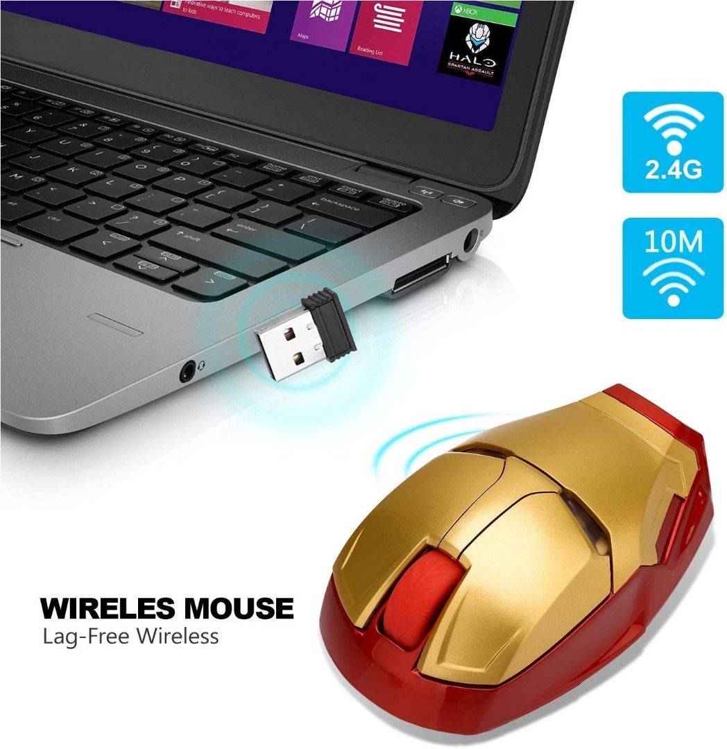 Ergonomic Wireless Gaming Mouse, Optical LED Portable Mobile computer ...