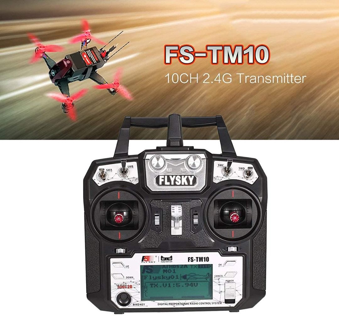 Flysky FS-TM10 FS-i6X 10CH 2.4GHz AFHDS RC Transmitter Radio Model Remote Controller System with ...