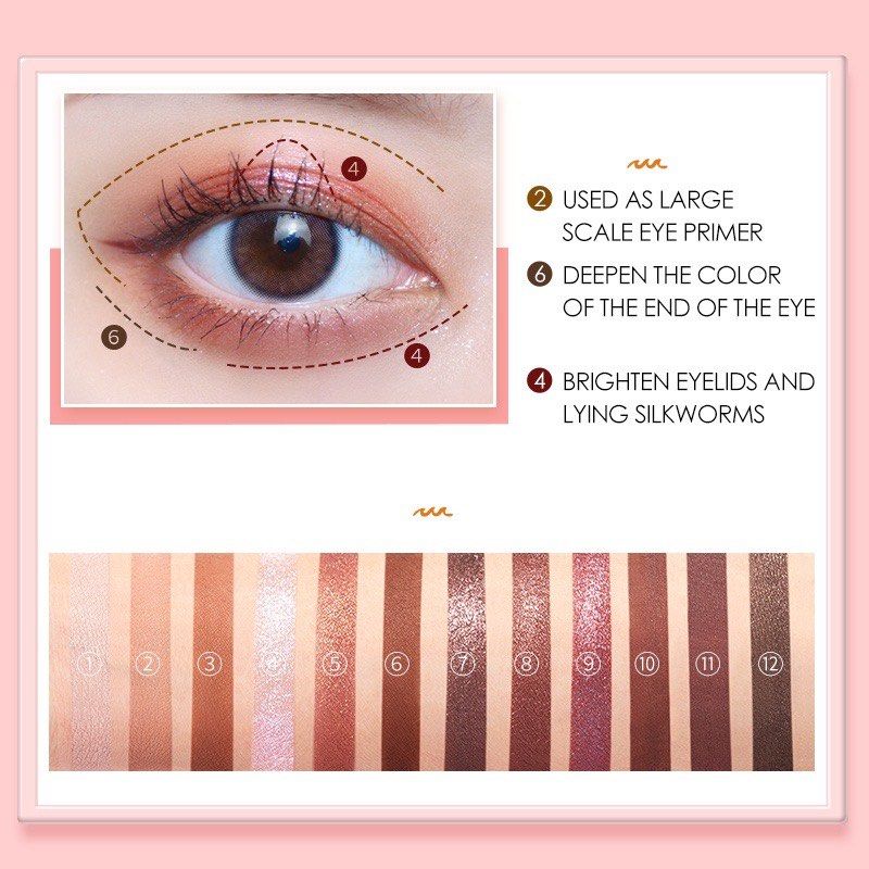 FOCALLURE Glitter Eyeshadow Palete 12 Warna, Kesehatan & Kecantikan ...