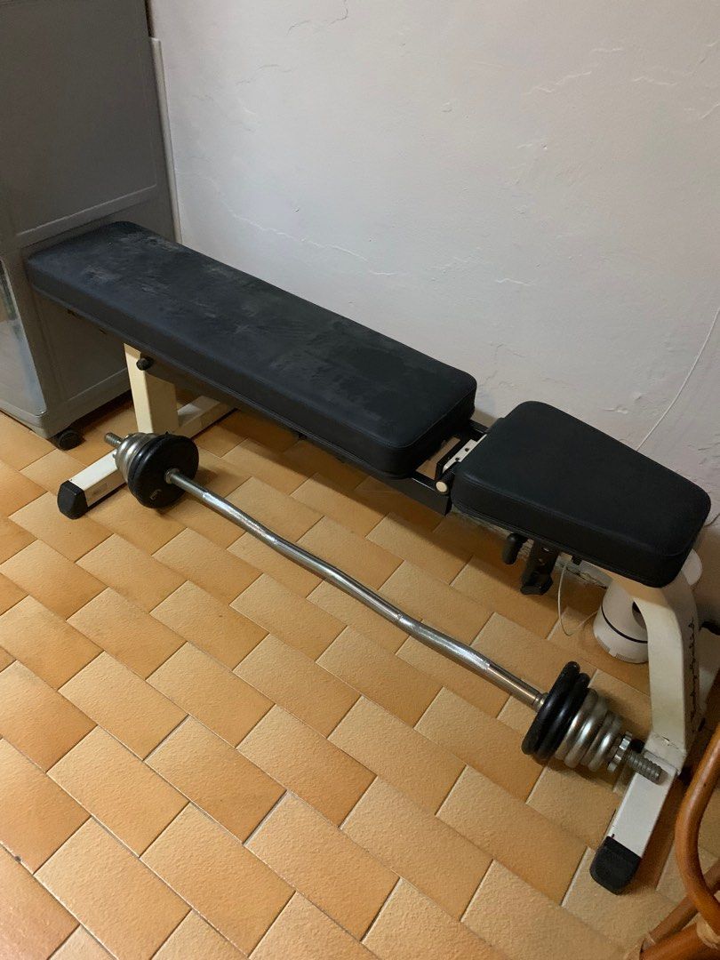Gym Bench/bar weight& dumbbell, Sports Equipment, Exercise & Fitness ...