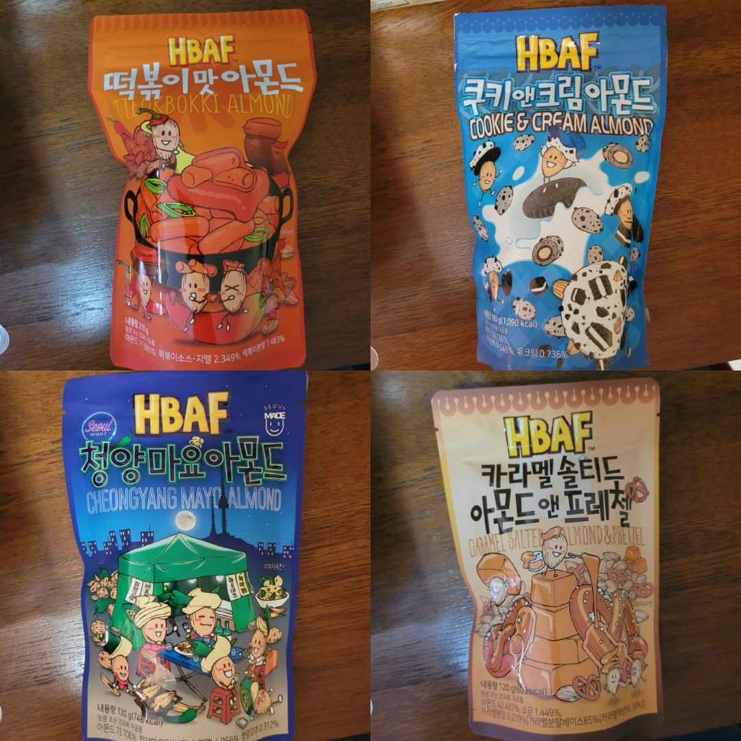 Assorted HBAF Korea Almond Snack, Food & Drinks, Packaged & Instant Food on Carousell