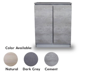 Homiest 2 Door Shoe Cabinet in Natural / Dark Grey / Cement / Laminate ...