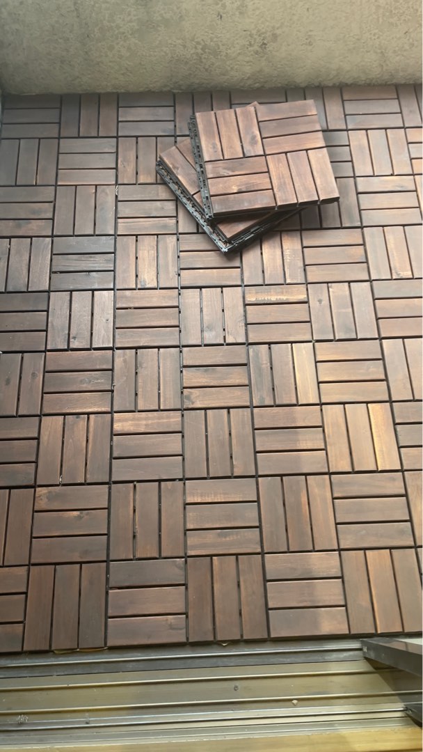 Ikea Runnen wooden floor tiles, Furniture & Home Living, Home Decor ...