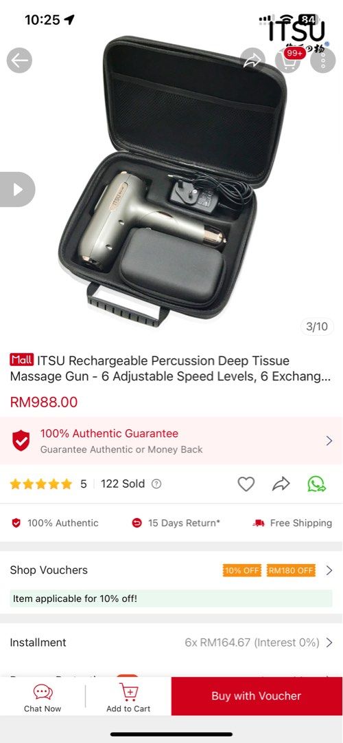 Itsu Massage Gun Health And Nutrition Massage Devices On Carousell