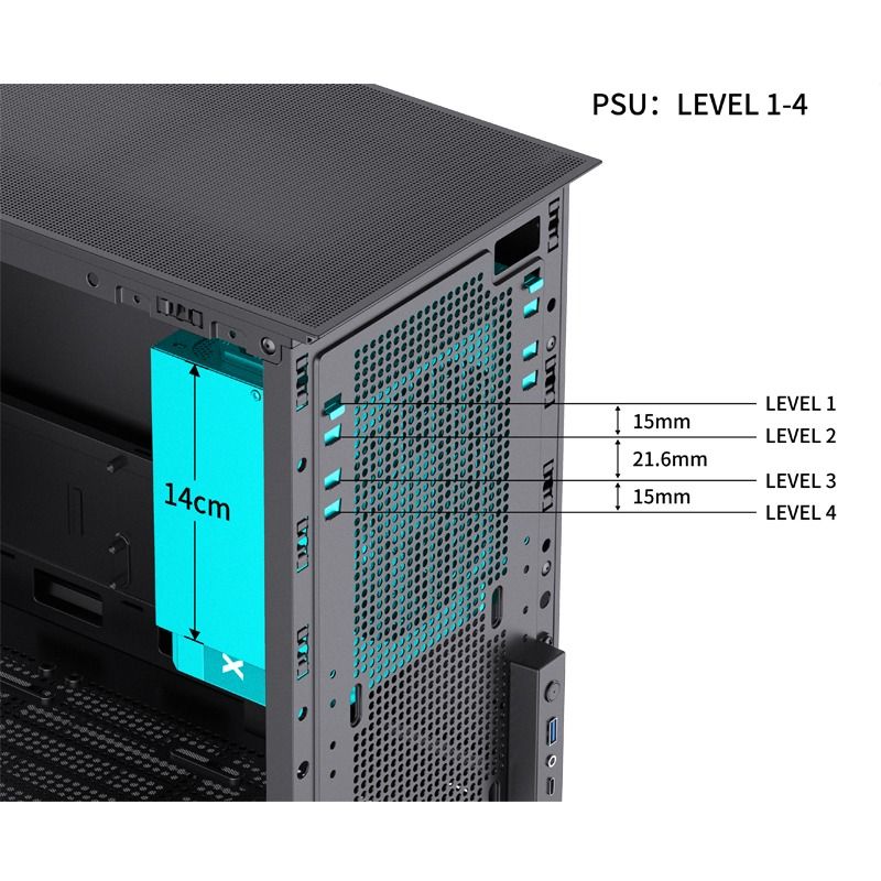 JONSBO D31 MESH SC M-ATX Computer Case, Tempered Glass-1 Side, M-ATX ...