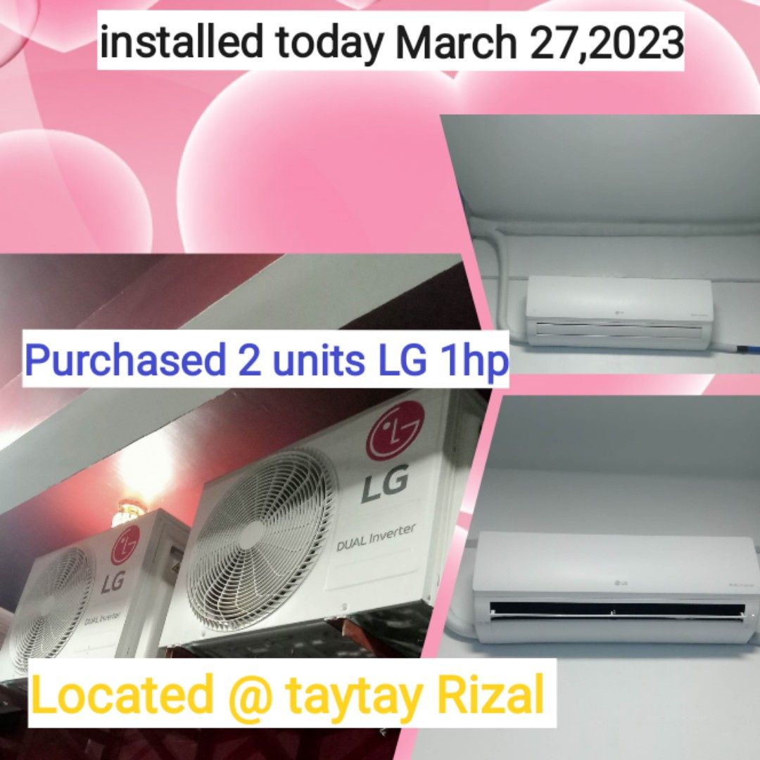 LG split type inverter Aircon with free installation brand new factory ...