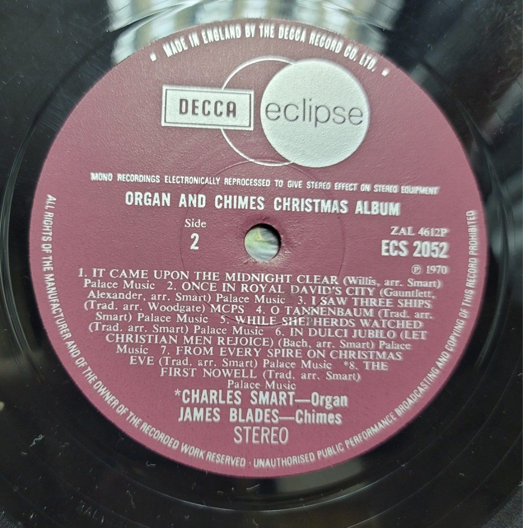 LP Organ and Chimes Christmas Album 聖誕歌 聖誕音樂舊版 黑膠 美國 pop music USA ...