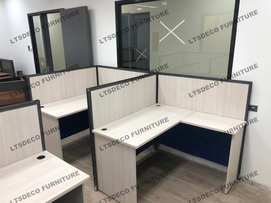 L-SHAPE MODULAR TABLE OFFICE PARTITION FURNITURE on Carousell