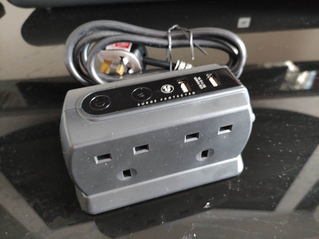 Masterplug Surge Protected USB Power Extension Plug, TV & Home ...