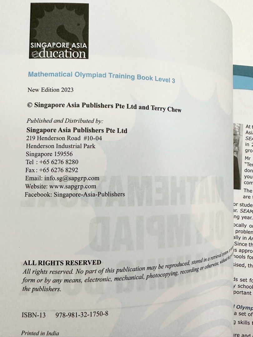 Maths Olympiad 3 by Terry Chew, Hobbies & Toys, Books & Magazines ...