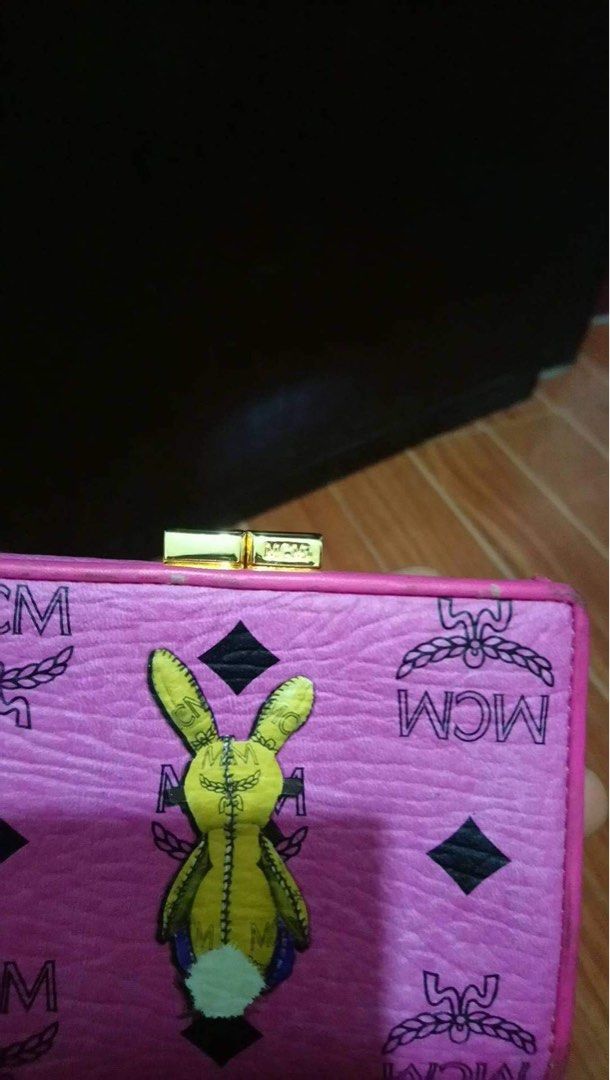 MCM Small Rabbit Visetos Trifold Wallet, Women's Fashion, Bags ...