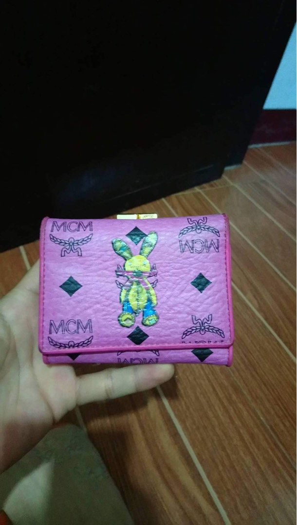 MCM Small Rabbit Visetos Trifold Wallet, Women's Fashion, Bags ...