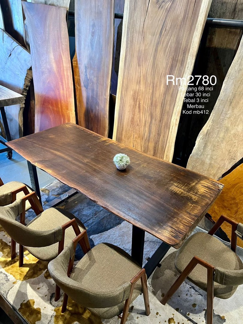 Merbau Table Solid Wood, Furniture & Home Living, Furniture, Tables ...