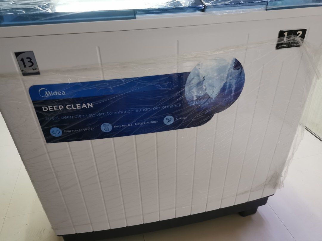 MIDEA TWIN TUB WASHER + DRYER MACHINE 13kg, TV & Home Appliances ...