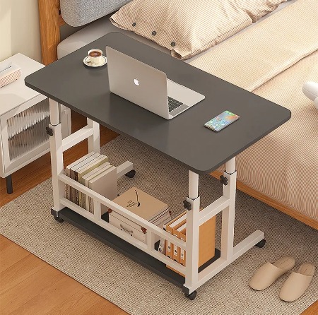 Movable Bedside Table Height Adjustable Universal Wheel Sofa/Bed Side ...