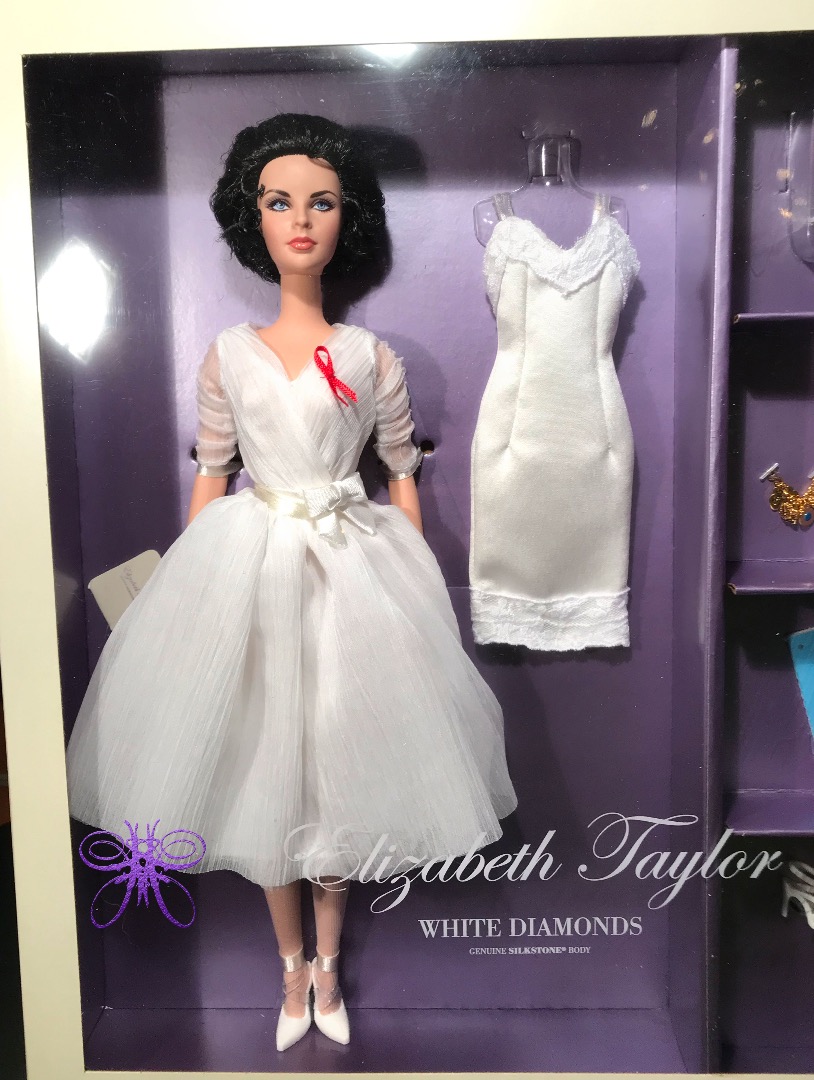 NRFB Barbie Elizabeth Taylor White Diamonds Doll Set Gold Label 2012 ...