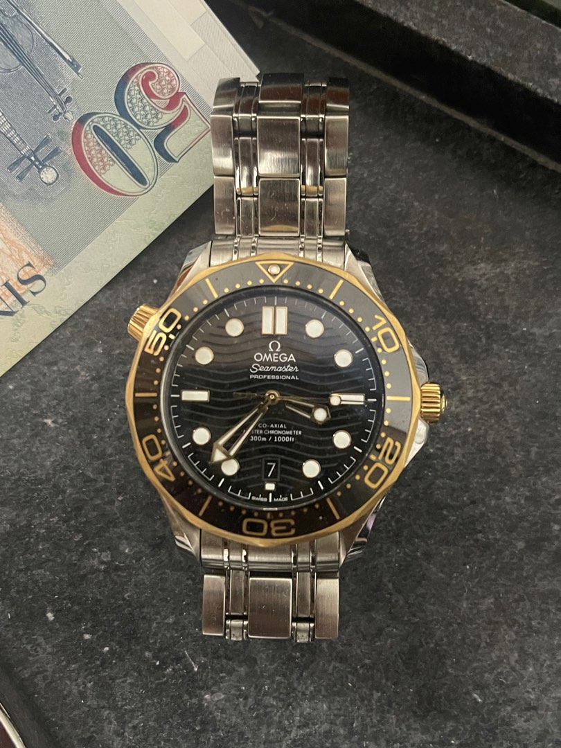 [LOWEST] OMEGA SEAMASTER DIVER 300M YELLOW GOLD WITH BRACELET, Men's ...