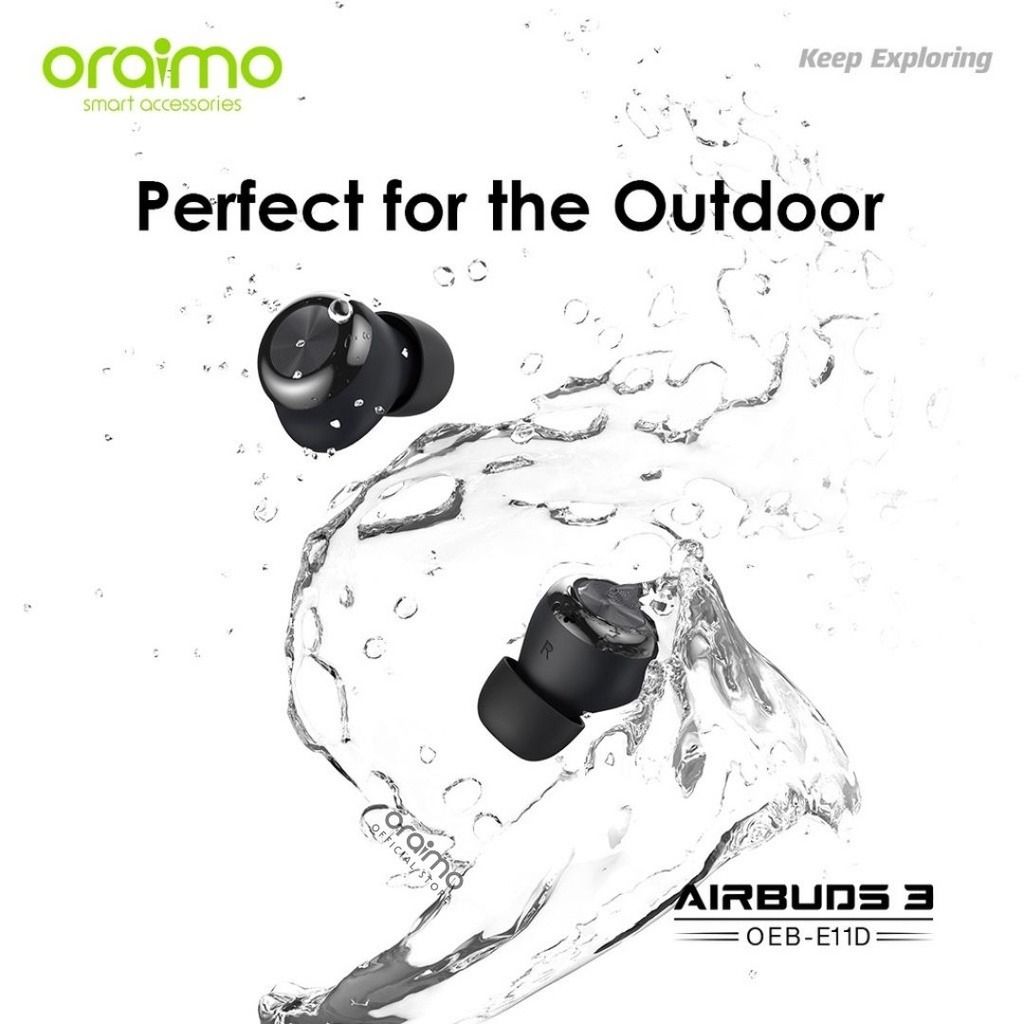 ORAIMO Earbuds Waterproof TWS Black Wireless Earphone Bluetooth Bass ...