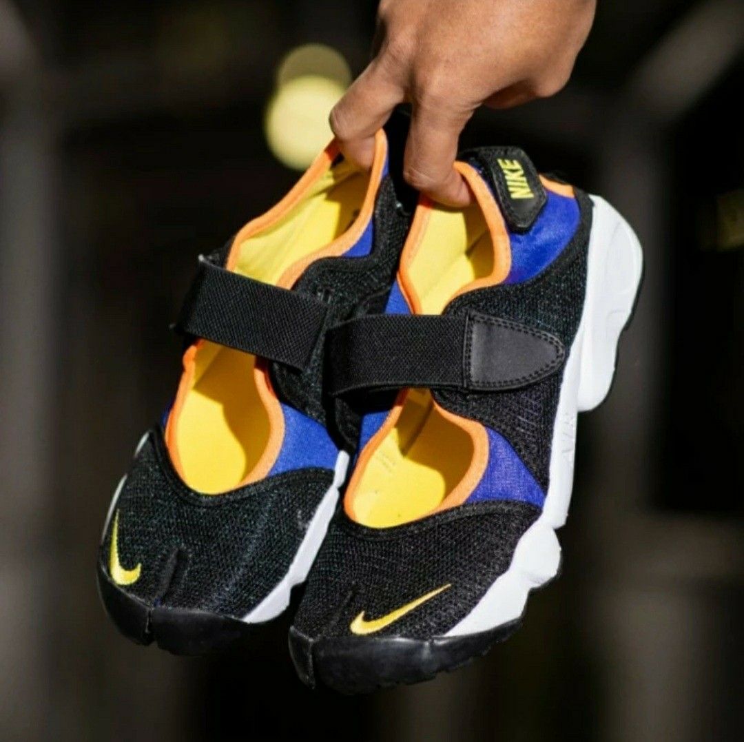 ORIGINAL-NIKE AIR RIFT Black Blue Yellow, Fesyen Wanita, Sepatu di ...