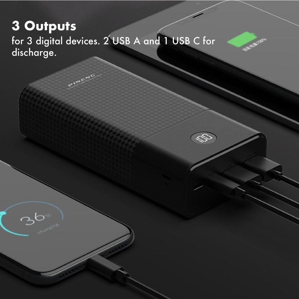 Pineng PN-899PD 30000mAh QC 3.0 / PD 3.0 Power Bank, Mobile Phones ...