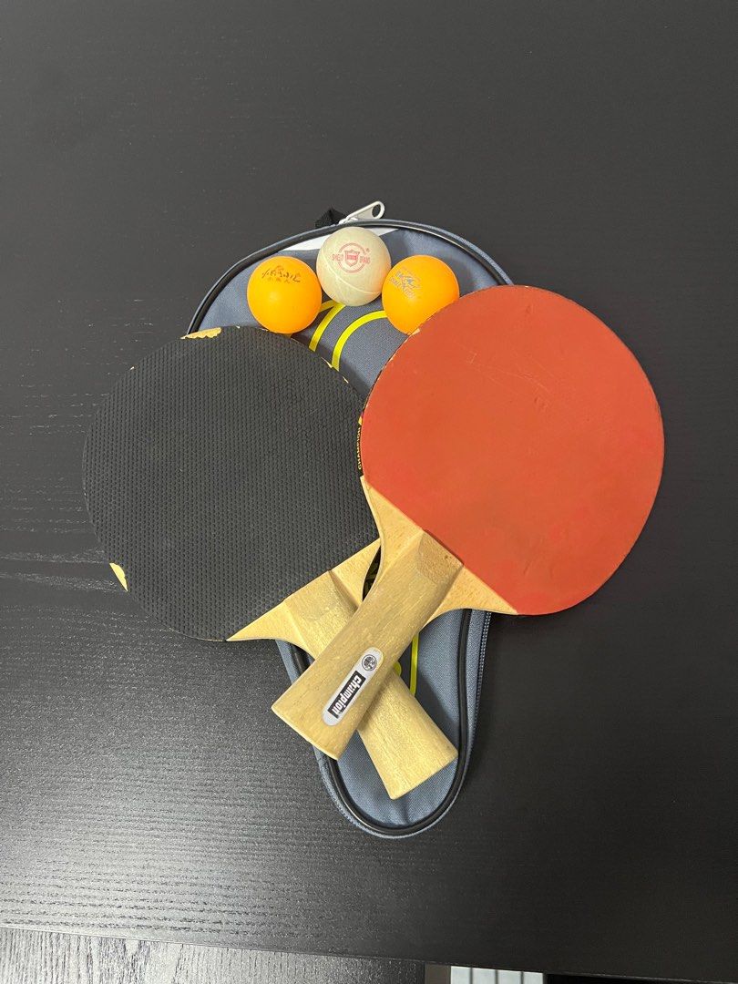 Champion Ping Pong Bat, Ball and Bag, Sports Equipment, Sports & Games ...
