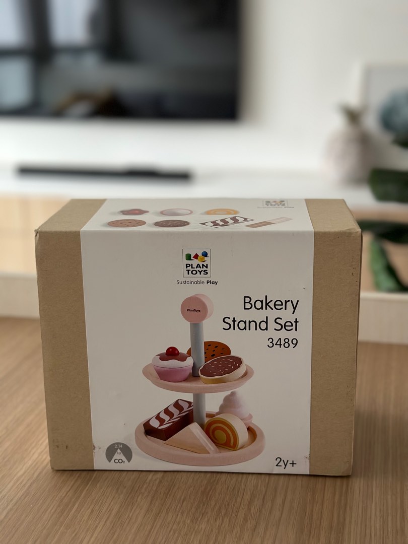 PLAN TOYS wooden bakery stand set, Hobbies & Toys, Toys & Games on Carousell