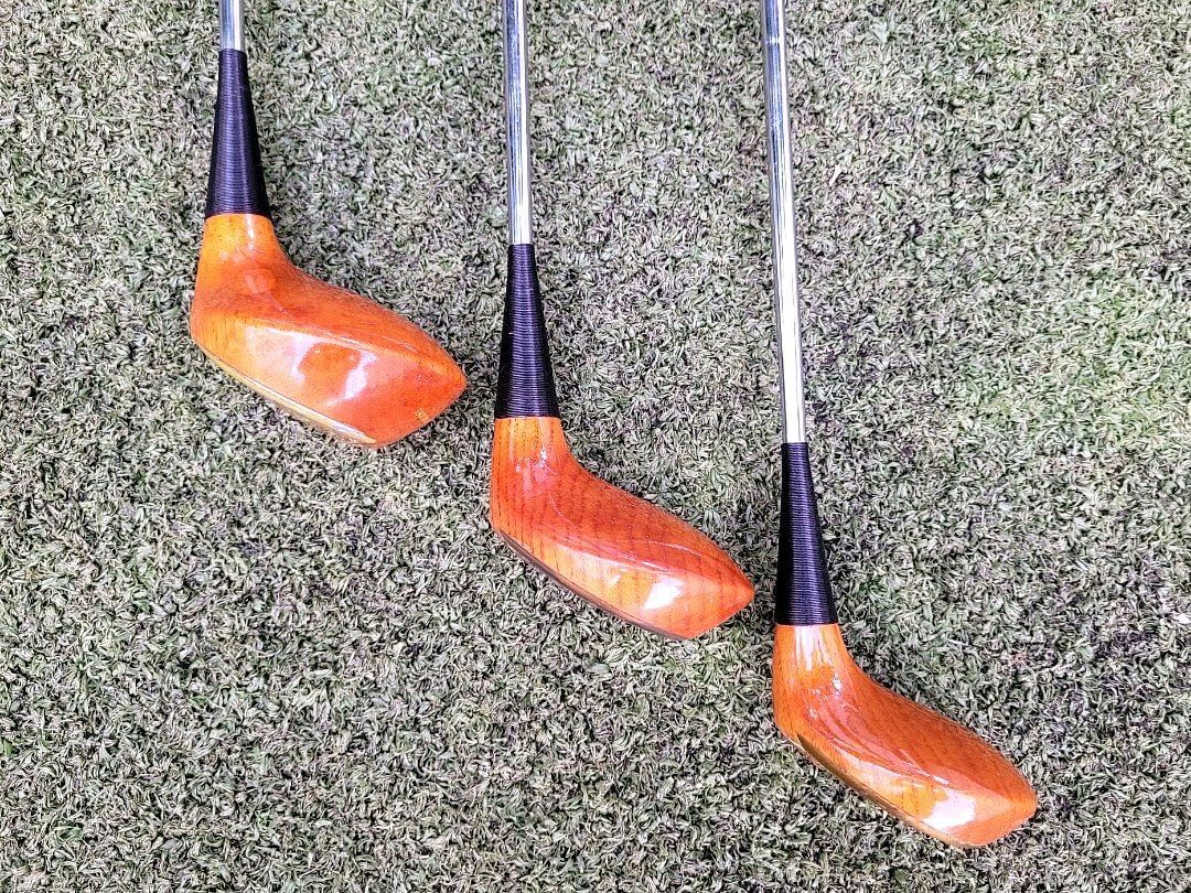 RARE Titleist 'Tour Model' Persimmon Vintage Wood Golf Club Set 1-3-5 ...