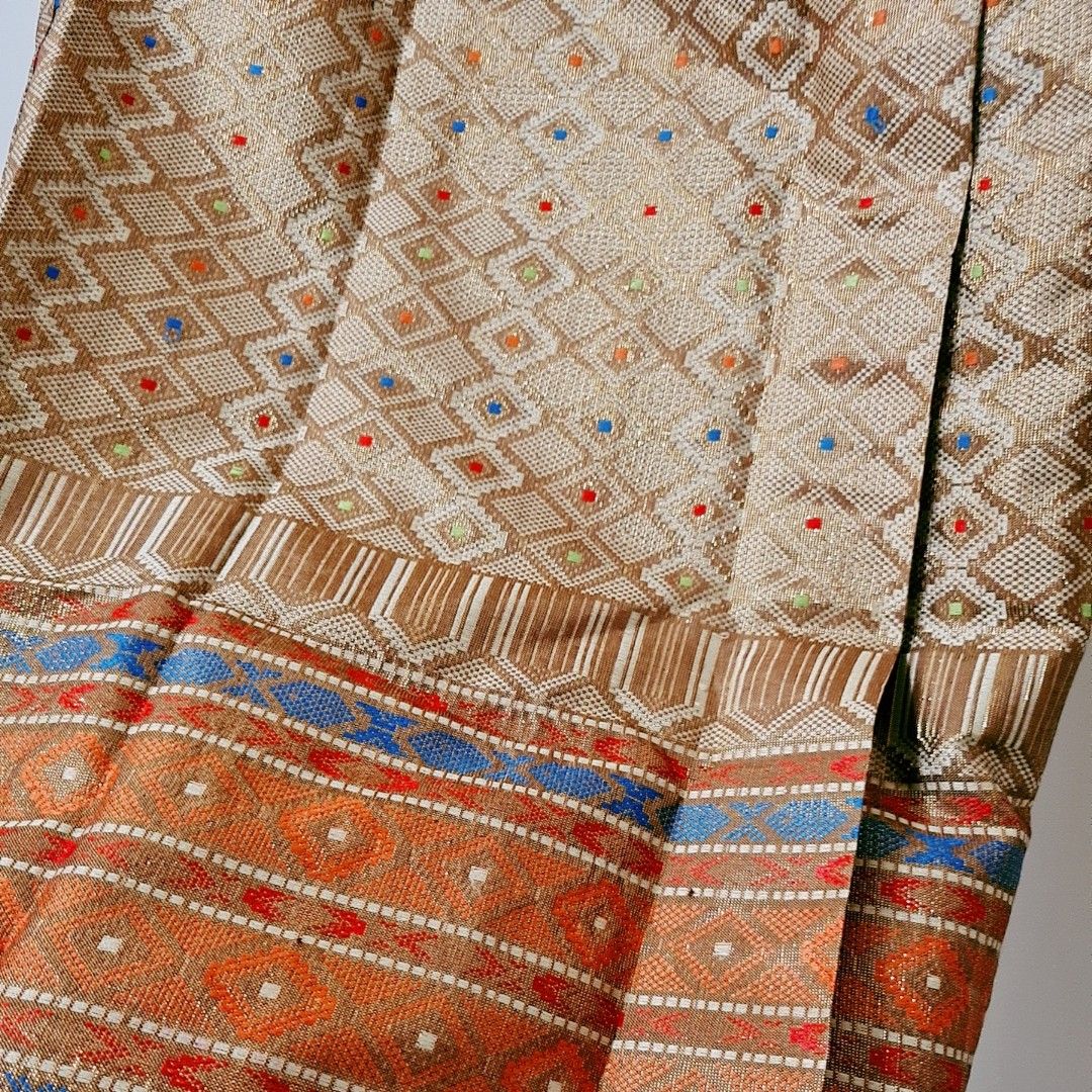 ROK KEBAYA GOLD ORANGE GARIS BIRU STRIPED BINTIK WARNA WARNI ULOS BATIK ...