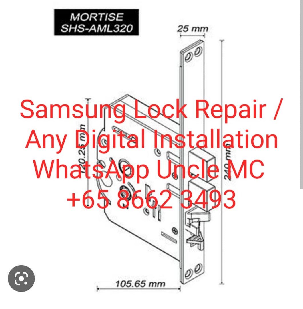 Samsung Digital Smart Lock Mortise SHS-AML340, Furniture & Home Living ...