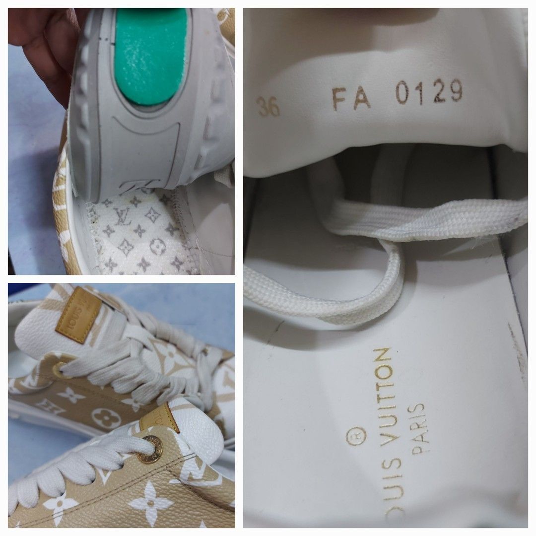 Sepatu Louis Vuitton Sneakers FA 0129 Monogram Giant time out Ukuran 36 ...