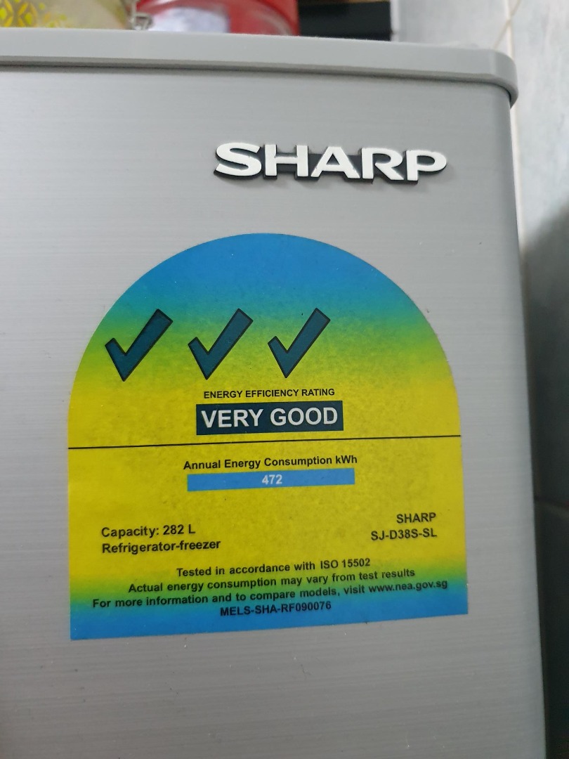 Sharp 2-doors fridge, TV & Home Appliances, Kitchen Appliances ...