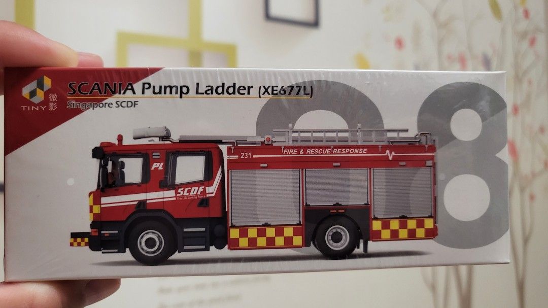 Singapore SCDF Scania Pump Ladder (XE677L) model, Tiny 08, Hobbies & Toys, Memorabilia ...