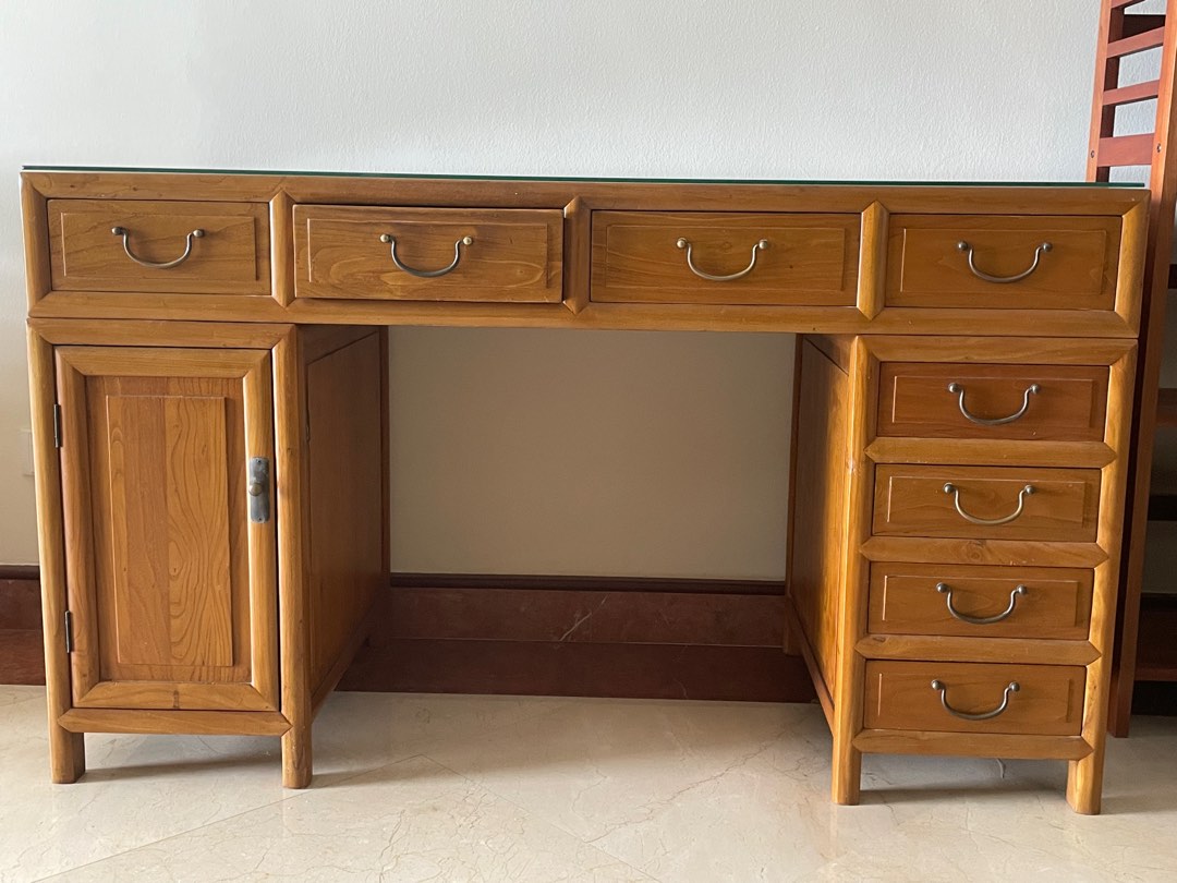 Solid Elm wood Study/Work Desk, Furniture & Home Living, Furniture ...