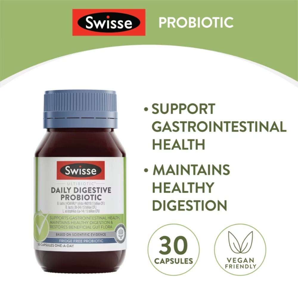 Swisse Ultibiotic Daily Digestive Probiotic, Health & Nutrition, Health ...