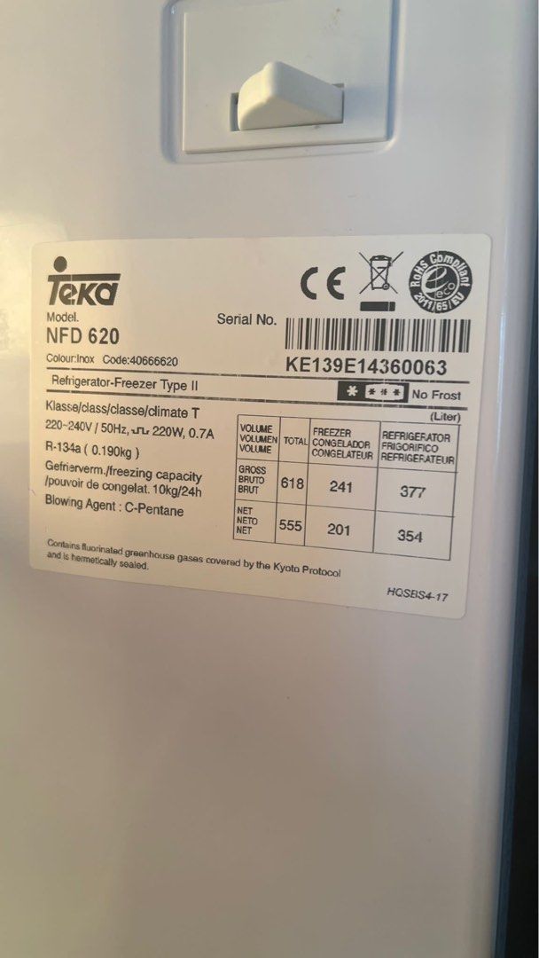 TEKA - MODEL NFD 620, TV & Home Appliances, Kitchen Appliances ...