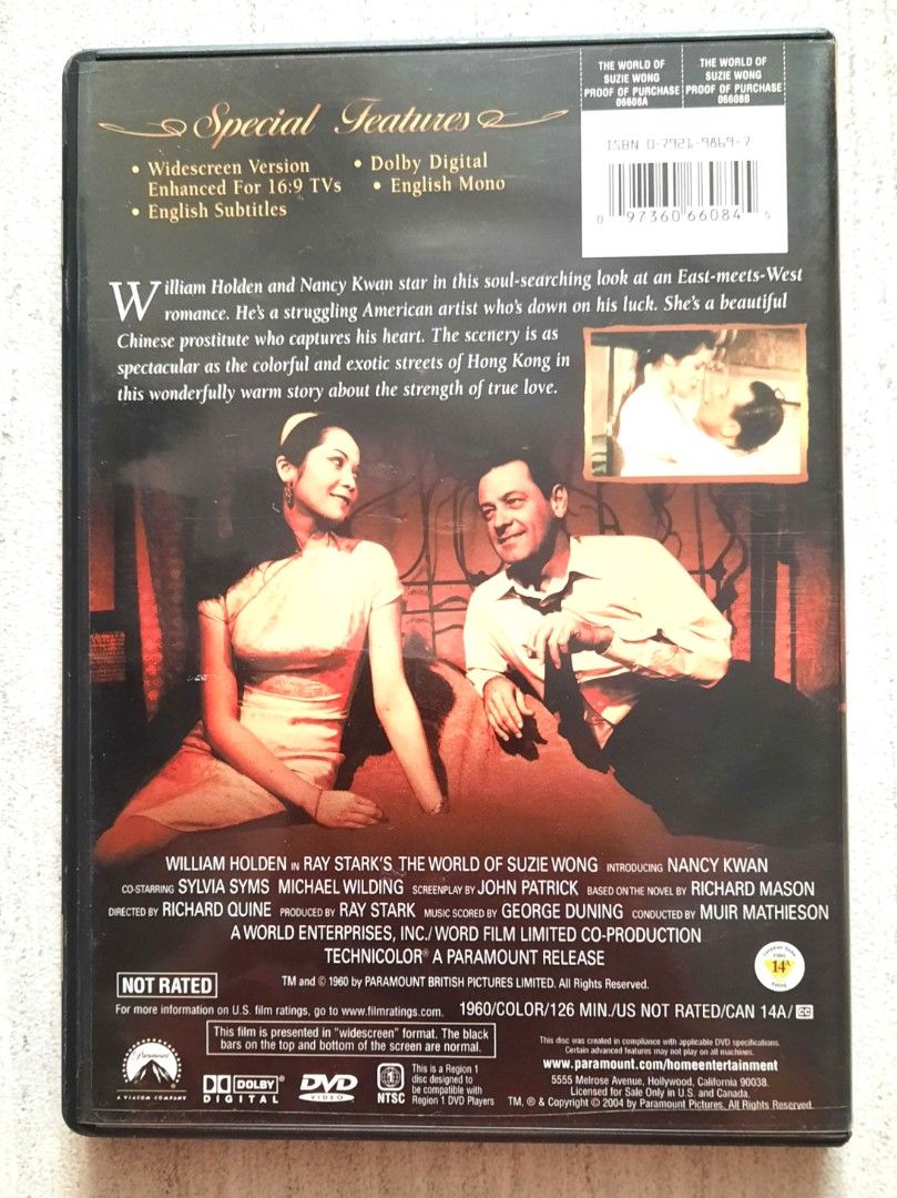 The World Of Suzie Wong (1960) DVD, Hobbies & Toys, Music & Media, CDs & DVDs on Carousell