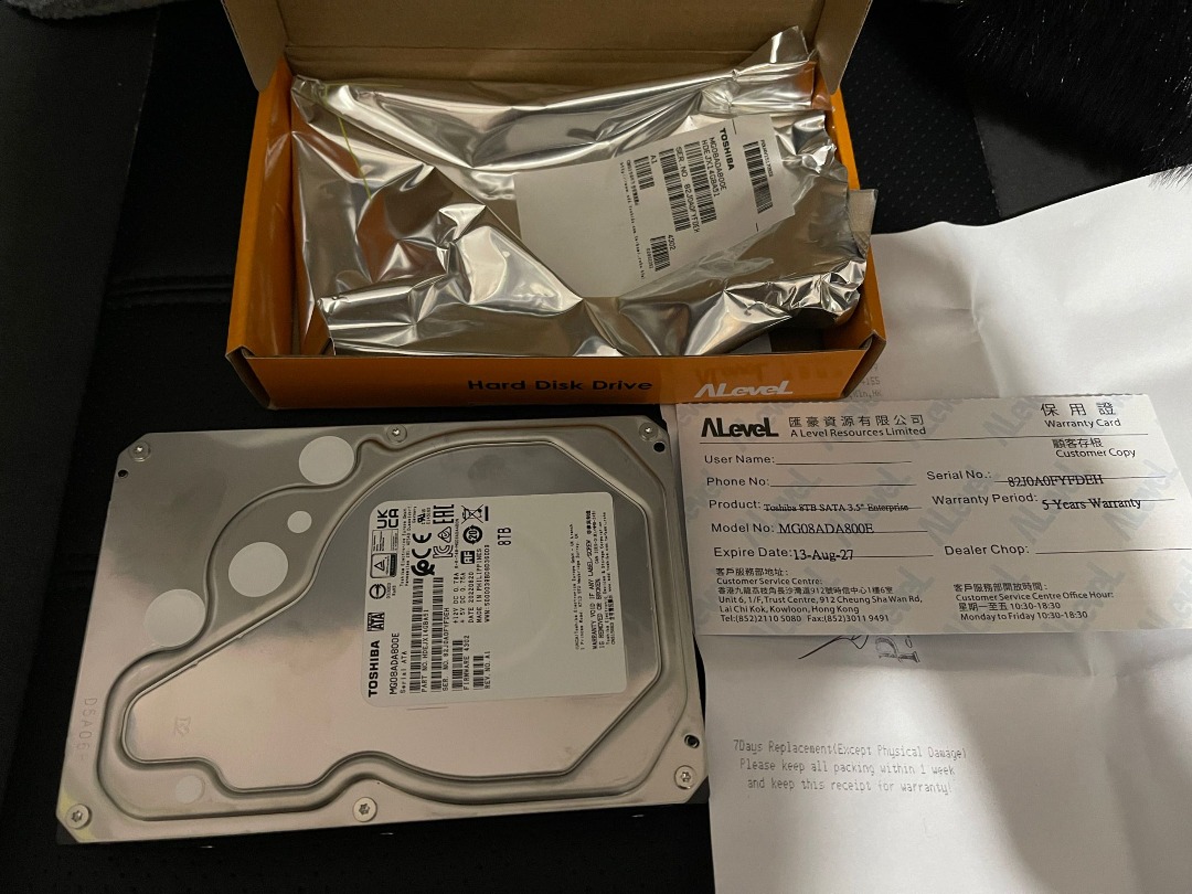 {超長保 行貨} Toshiba 東芝 8TB SATA3 Enterprise Hard Drives (MG08ADA800E ...