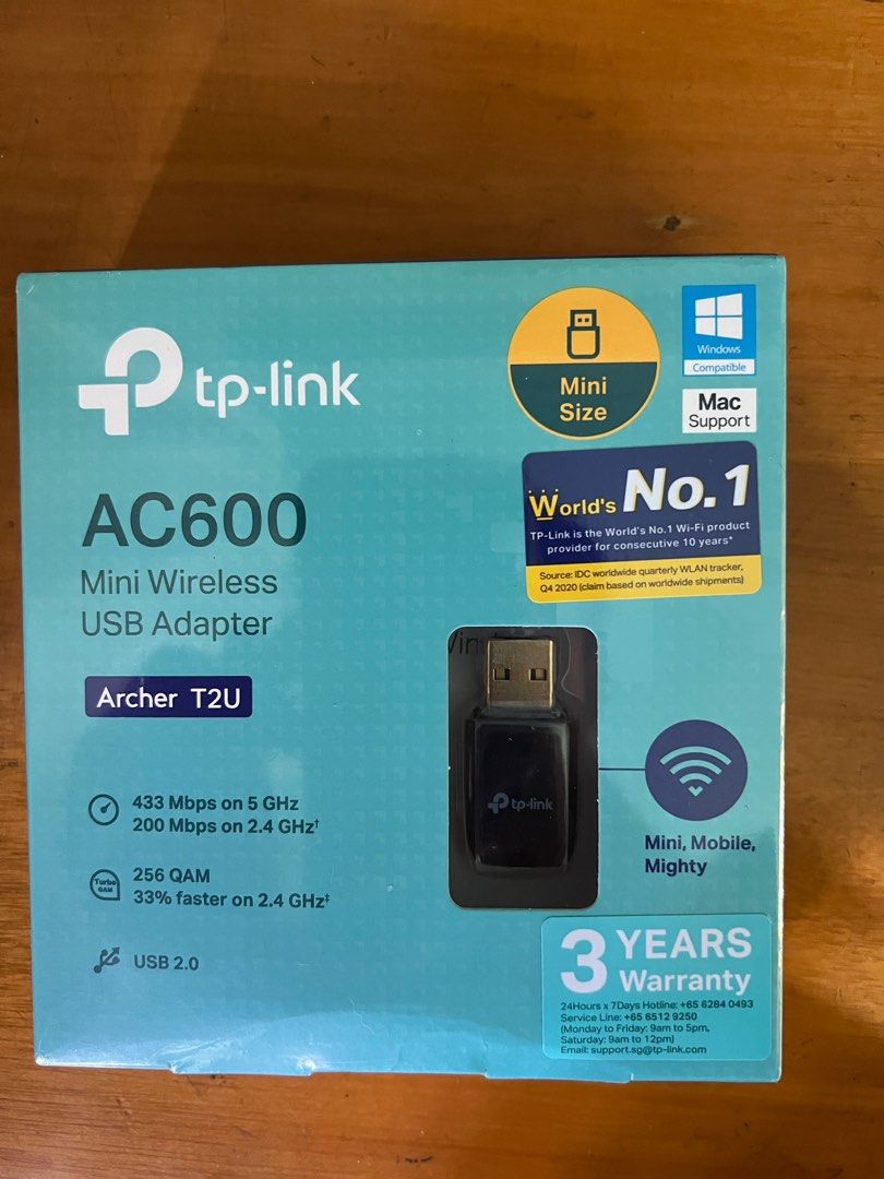 TP-LINK Archer T2U AC600( 5GHz + 2.4GHz )Mini Wireless Dual Band USB ...