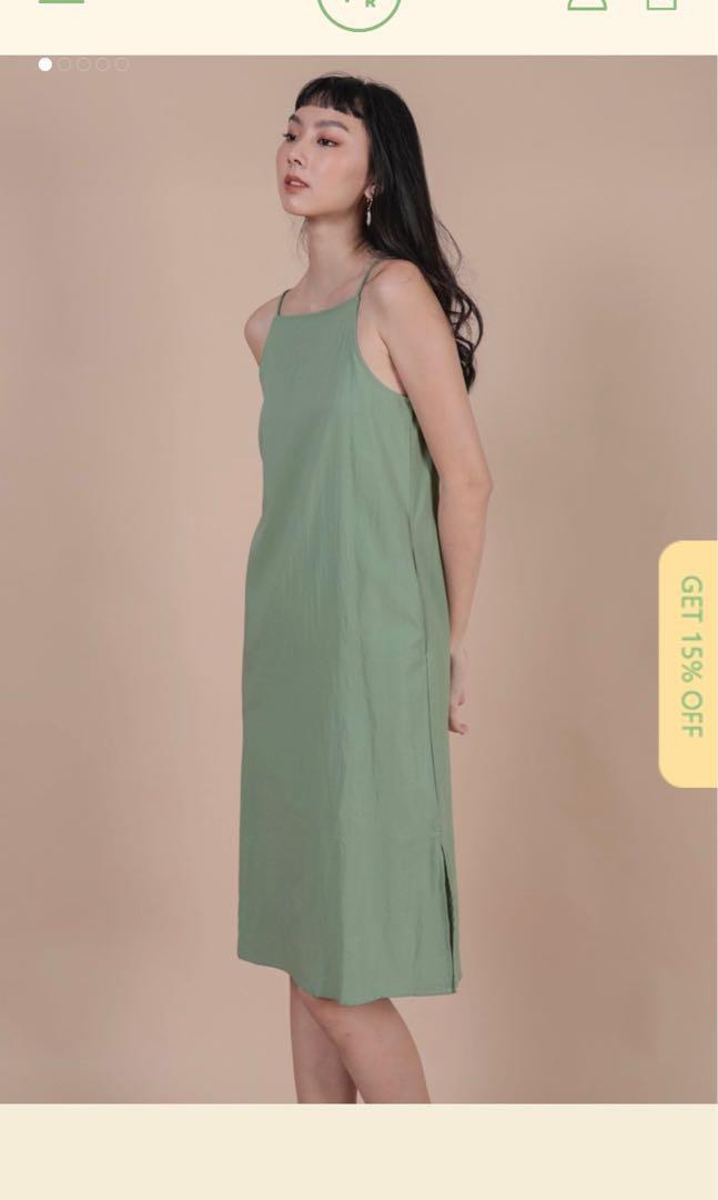 TTR Stanley Midi Dress in Sage (trades ok), Women's Fashion, Dresses ...
