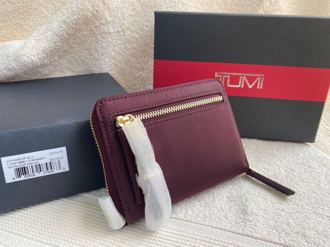 TUMI TRI-FOLD ZIP AROUND WALLET, Luxury, Bags & Wallets on Carousell